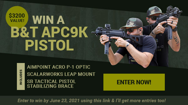 Contest - Win A B&T APC9K Pro Pistol w/ Aimpoint ACRO P-1 Optic